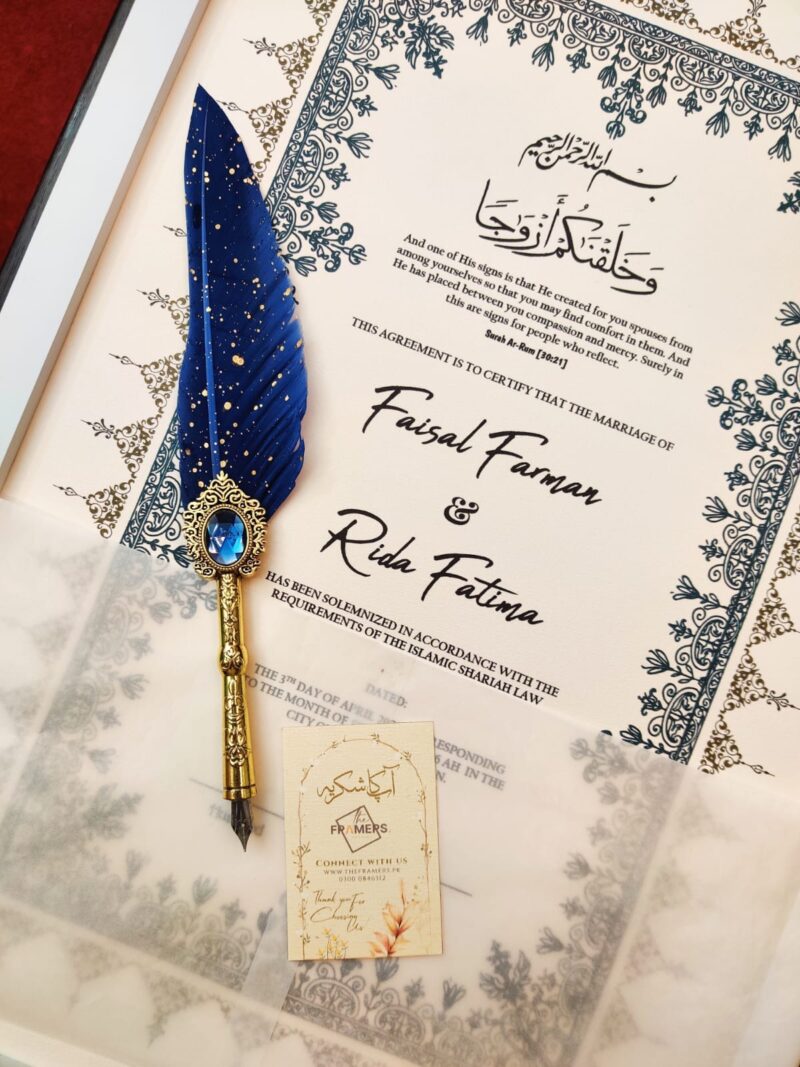 Buy Vintage Style Blue Stone Dip Pen – Imported | Custom Nikkah Pens ...